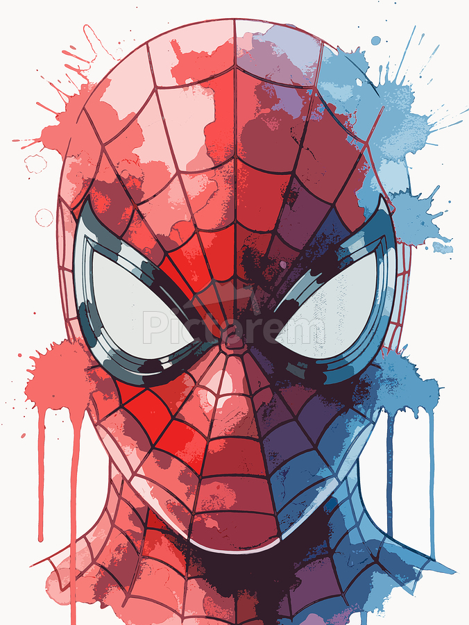 Spider man Head Face by Brainart Wall Art