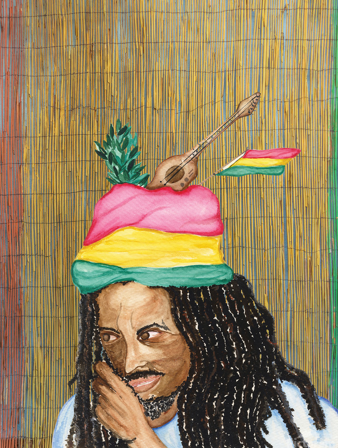 rasta man background by Mark Graham Wall Art