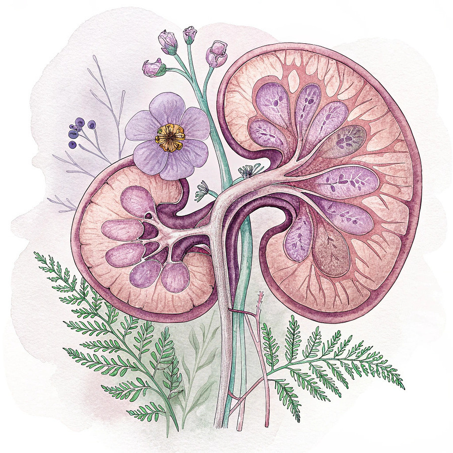 Floral Anatomy: Watercolor Kidneys . One by Marmaryne Wall Art