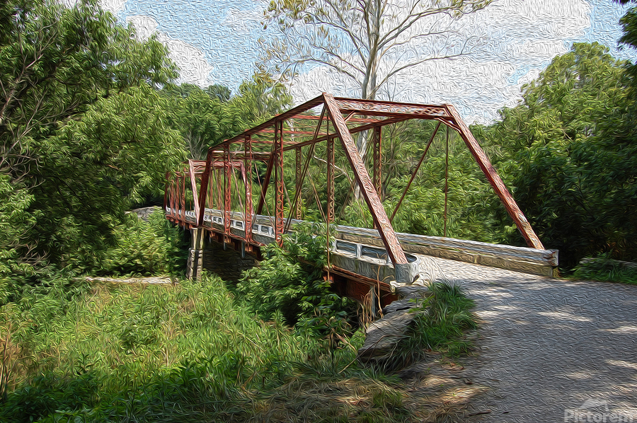 Clear Creek Bridge in Oil by Barry Fowler Wall Art