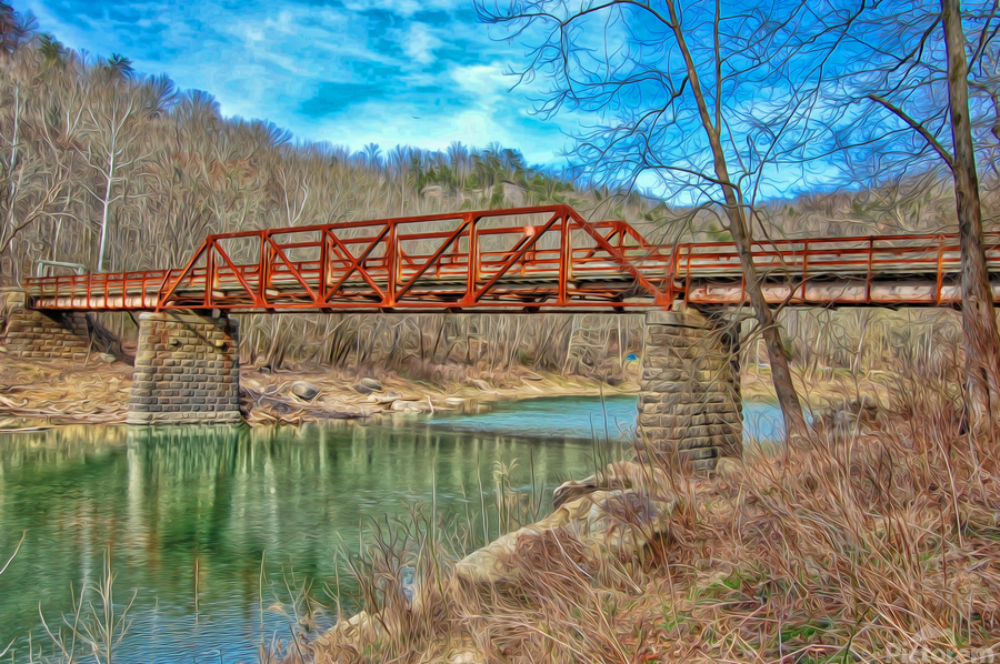 Old Sublimity Bridge by Barry Fowler Wall Art