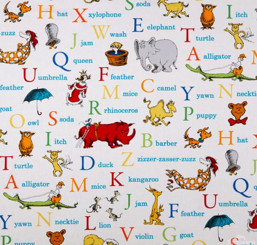 Dr. Seuss ABC Alphabet Words Adventure by Mutlu Topuz Wall Art