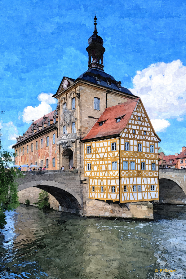 Bamburg Altes Rathaus Old Town Hall by BRADLEY HIQUET Wall Art