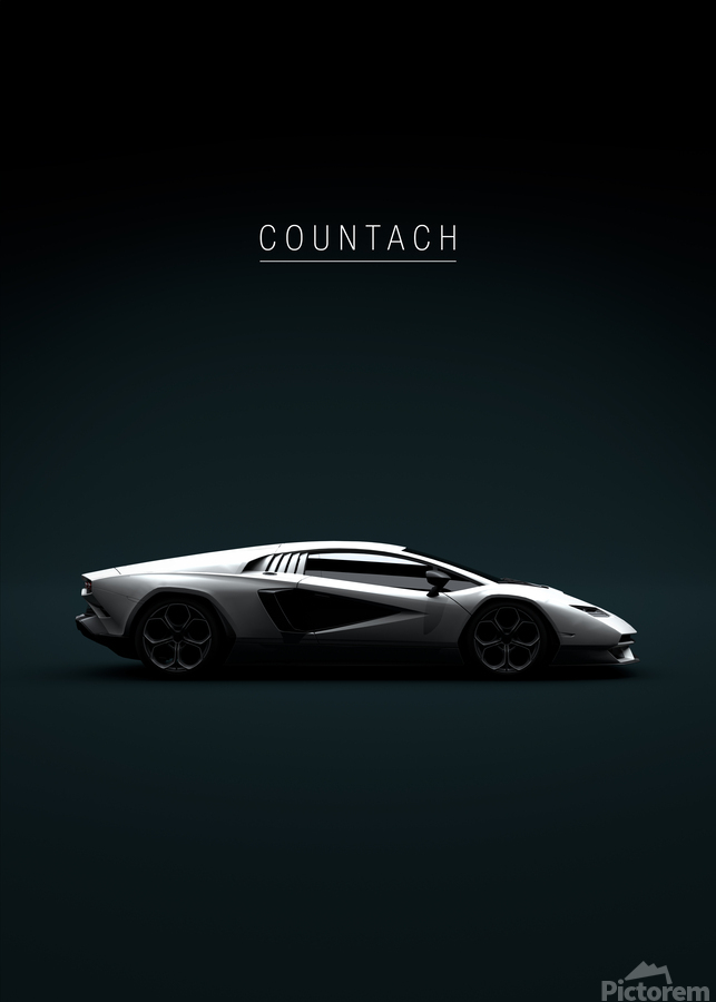 2022 Lamborghini Countach LPI 800 4 - White by 21mxm Wall Art