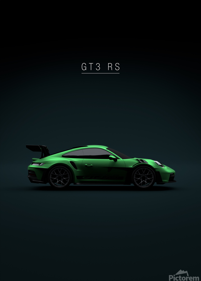 2022 Porsche 911 GT3 RS - Python Green by 21mxm Wall Art