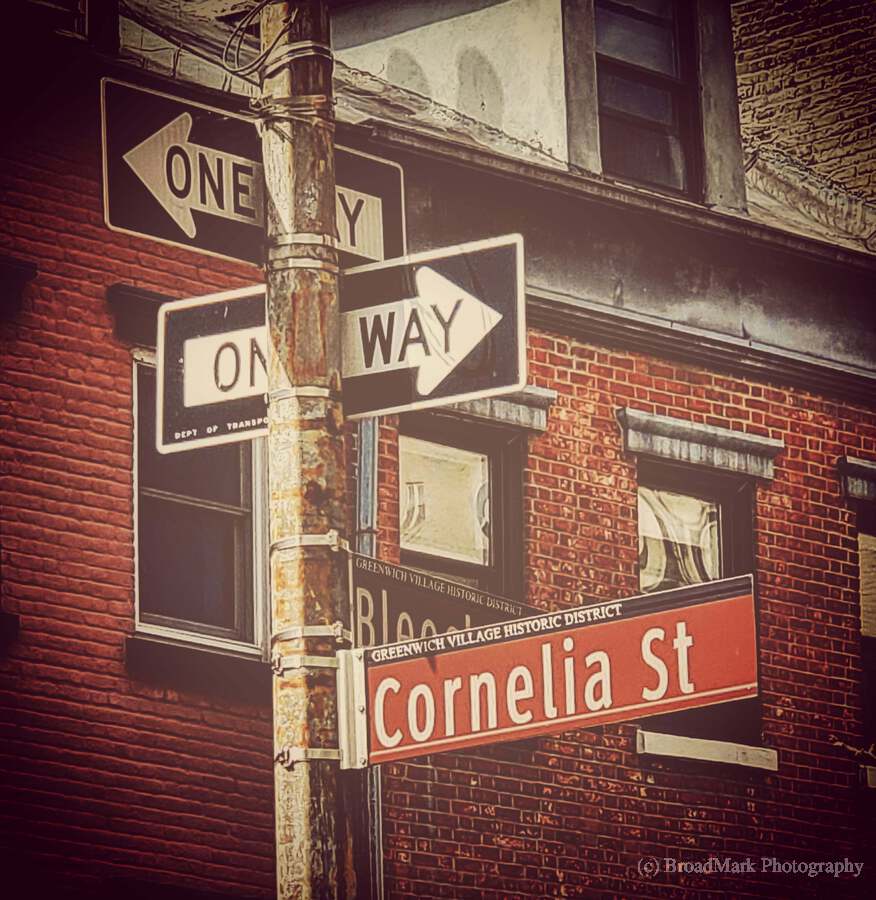 NYC Cornelia Street Sign by BroadMark Photography Wall Art