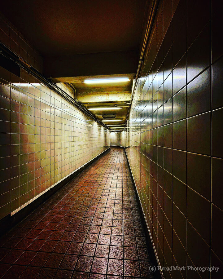 NYC Long Subway Hallway by BroadMark Photography Wall Art
