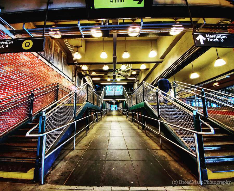 NYC Subway Station Walkway and Stairs by BroadMark Photography Wall Art
