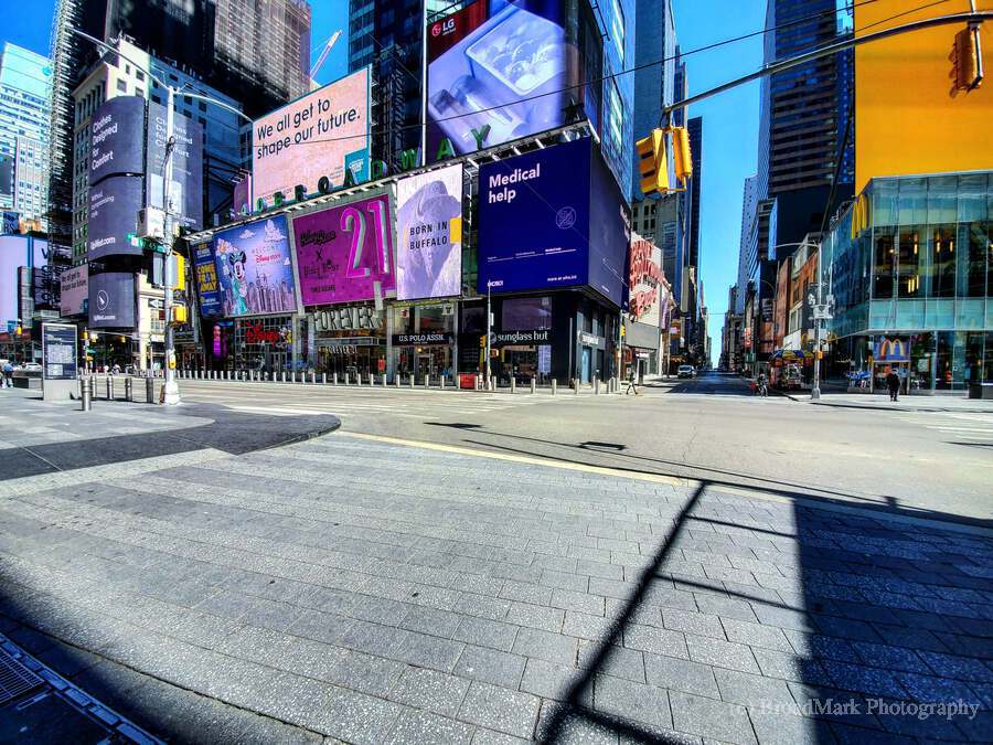 Times Square Empty NYC by BroadMark Photography Wall Art