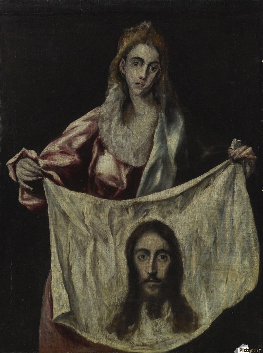 Saint Veronica holding the veil by El Greco Wall Art
