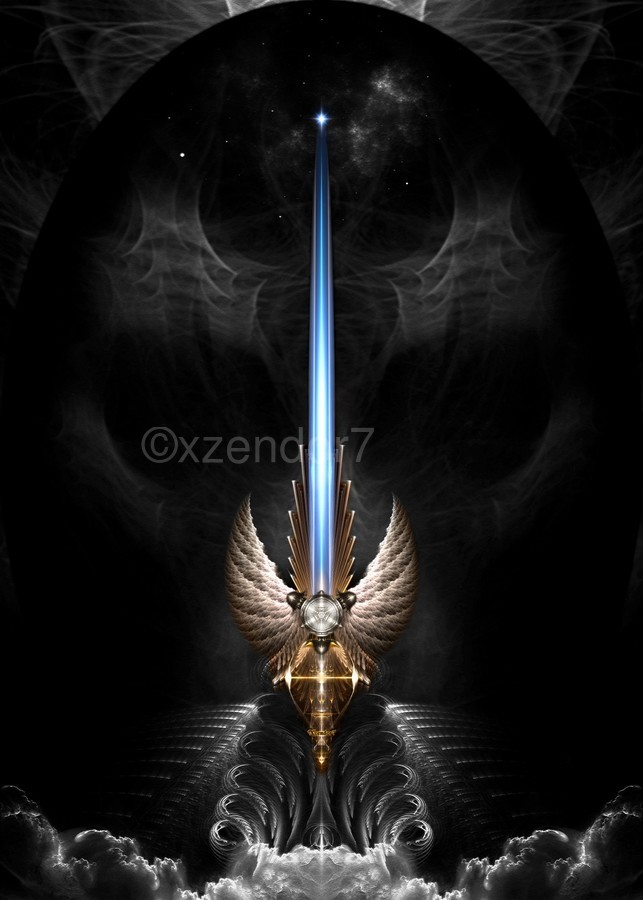 Angel Wing Sword Of Arkledious DGS by xzendor7 Wall Art