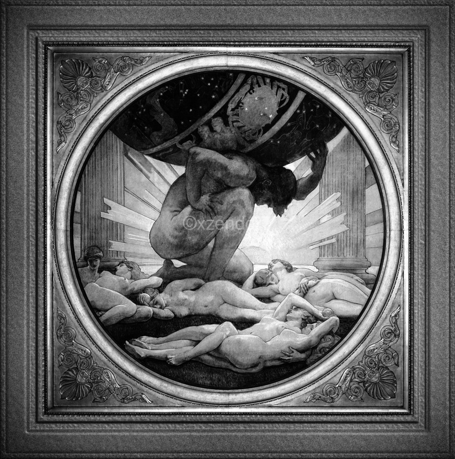Atlas And The Hesperides by John Singer Sargent Black and White ...