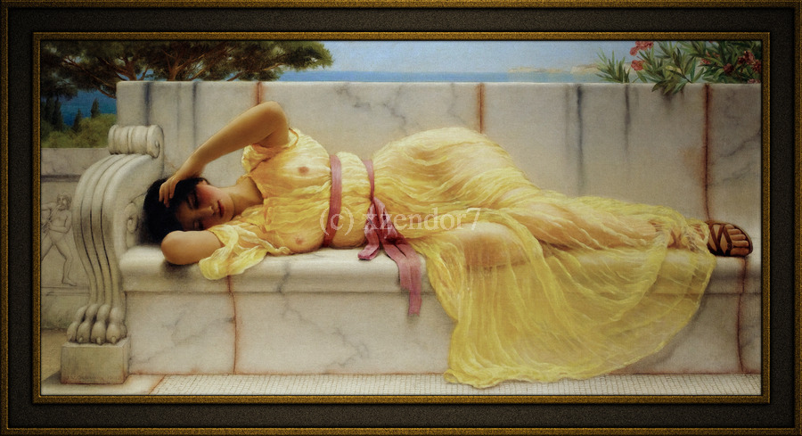 Girl in Yellow Drapery by John William Godward Remastered Xzendor7 ...