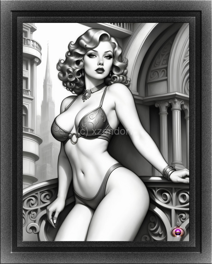 Sophia Retro Age Pin Up Girl Stunning Portrait Illustration AI Concept Art by Xzendor7 by ...