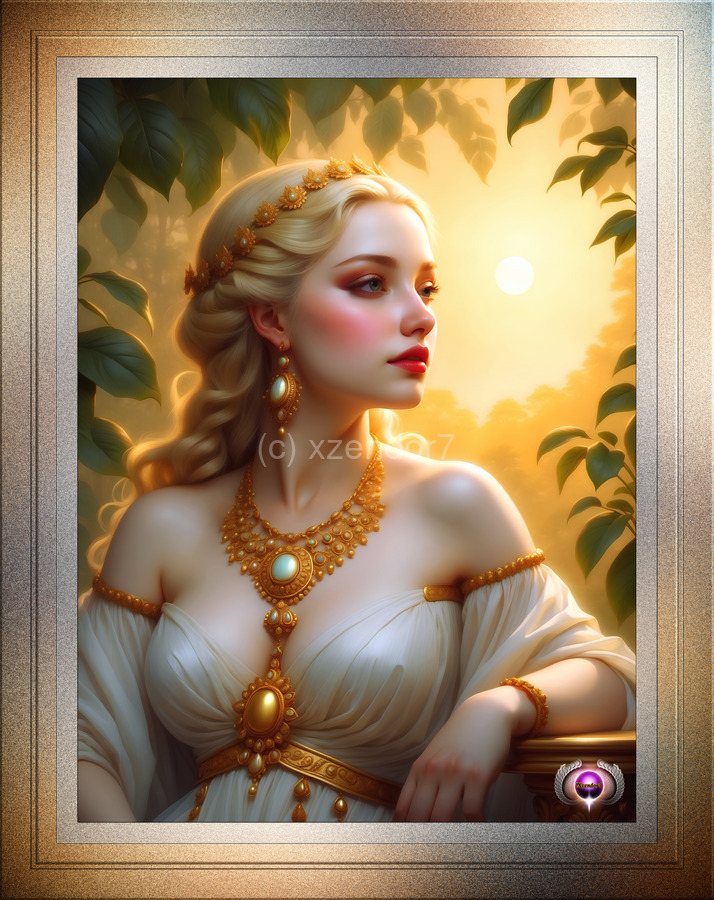 Glory Of The Roman Goddess Ceres Stunning AI Concept Art Portrait by Xzendor7 by xzendor7 Wall Art