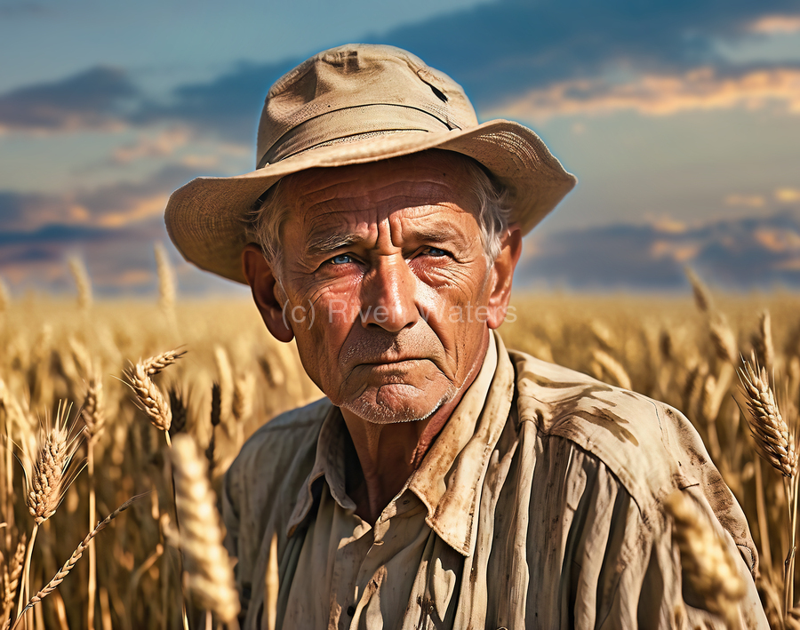 011b elderly person series by Riven Waters Wall Art