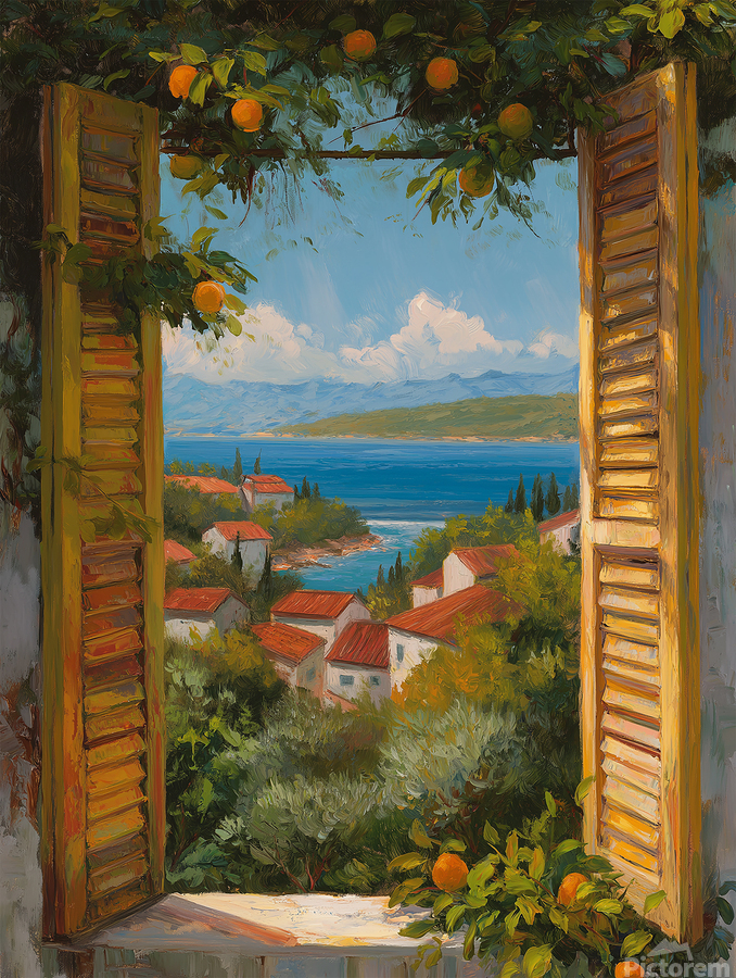 Open Window Painting Mediterranean by Wild River Wall Art