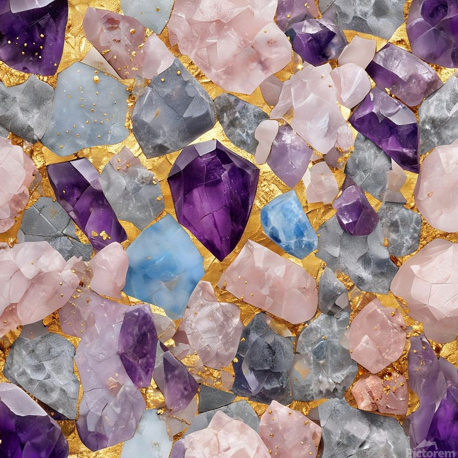 Gems On Gold 1 by Elliarna Wall Art