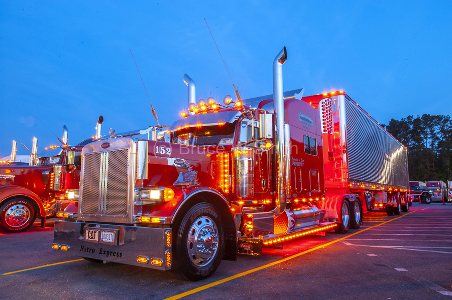 Custom Big Rigs Night BWS4785 by Bruce W Smith Wall Art