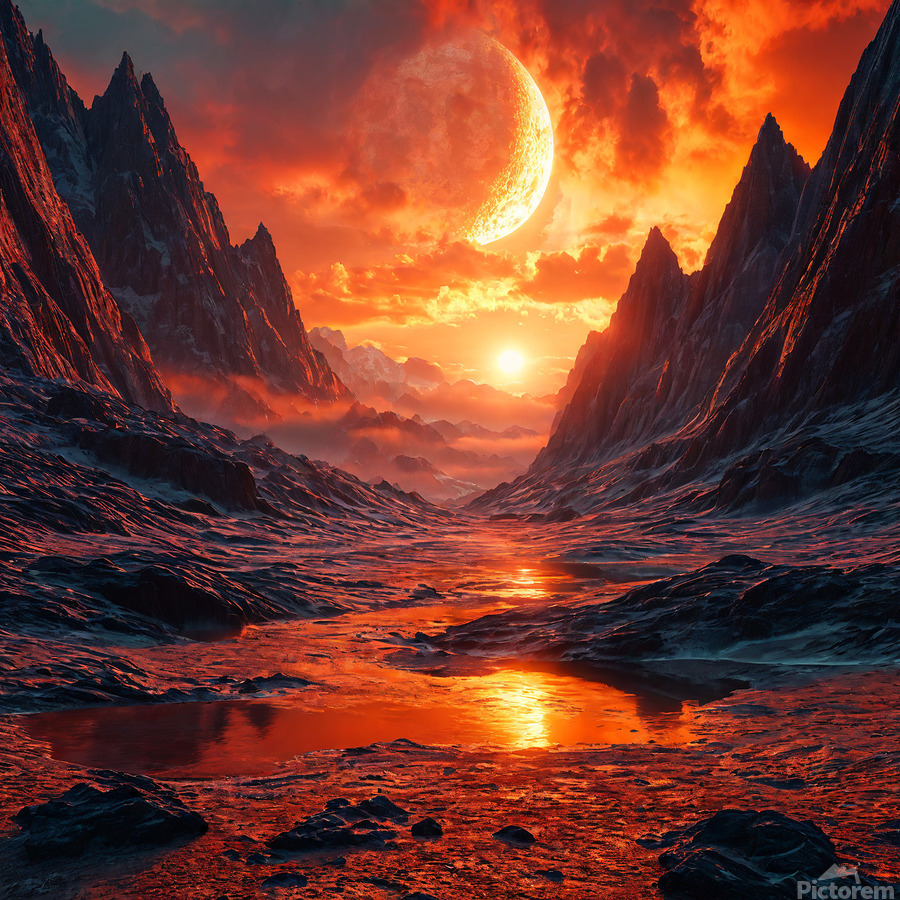 Unrealistic fantasy landscape by MOFAT24 Wall Art