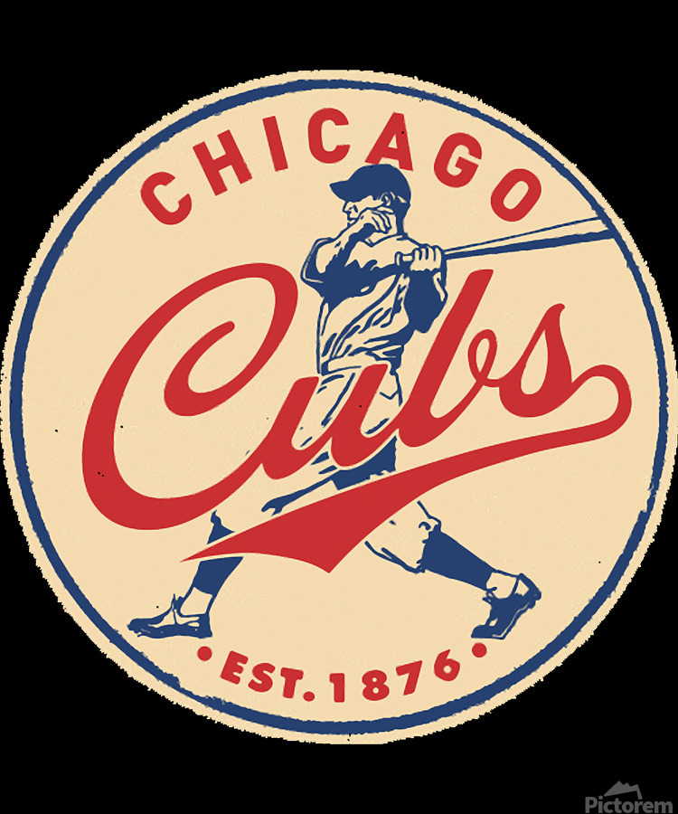 Old Style Chicago Cubs by KatjaLFried Wall Art