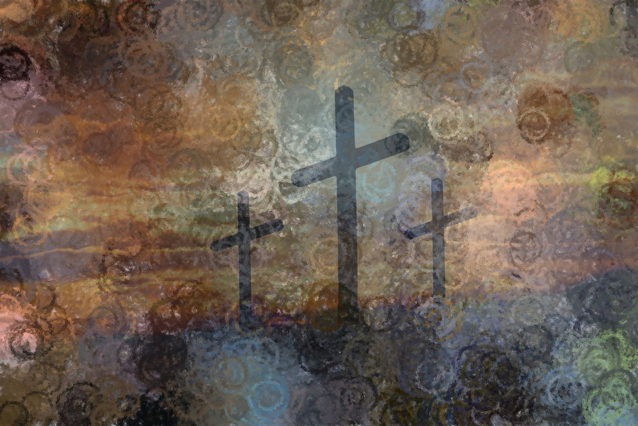 Three Crosses by PitoFotos Wall Art