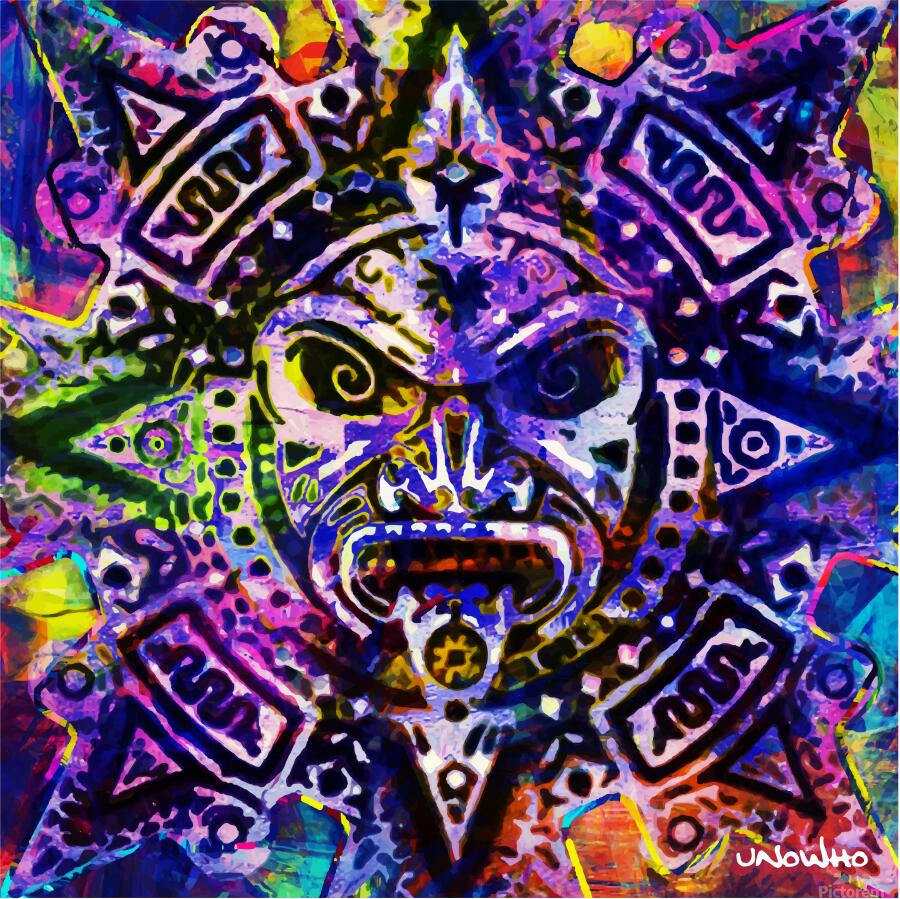 aztec sun god by UnoWho Wall Art