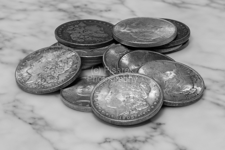 Coins on Marble by Pisarek Photography Wall Art