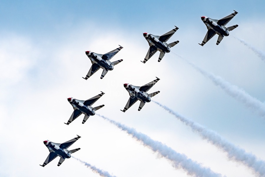 USAF Thunderbirds Delta Formation by Pisarek Photography Wall Art