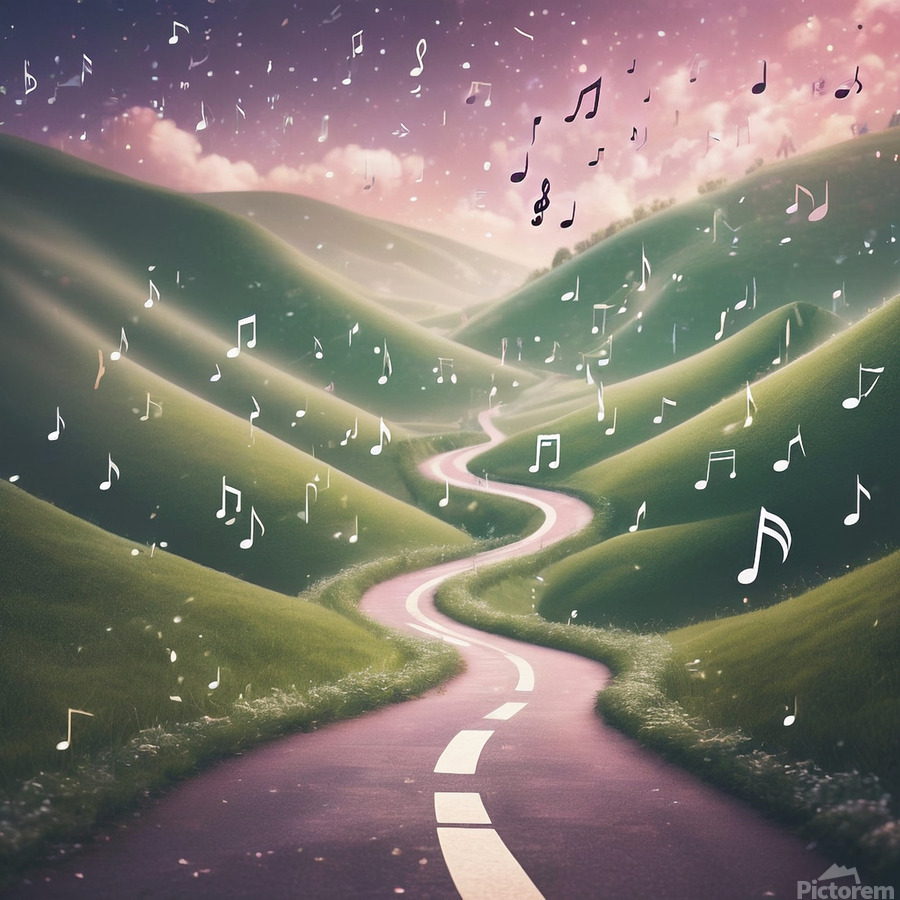 music note road by chissy Wall Art
