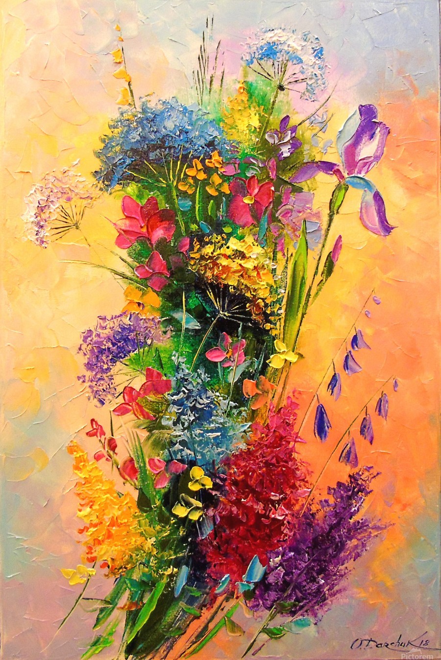 A bouquet of wild flowers by Olha Darchuk Wall Art