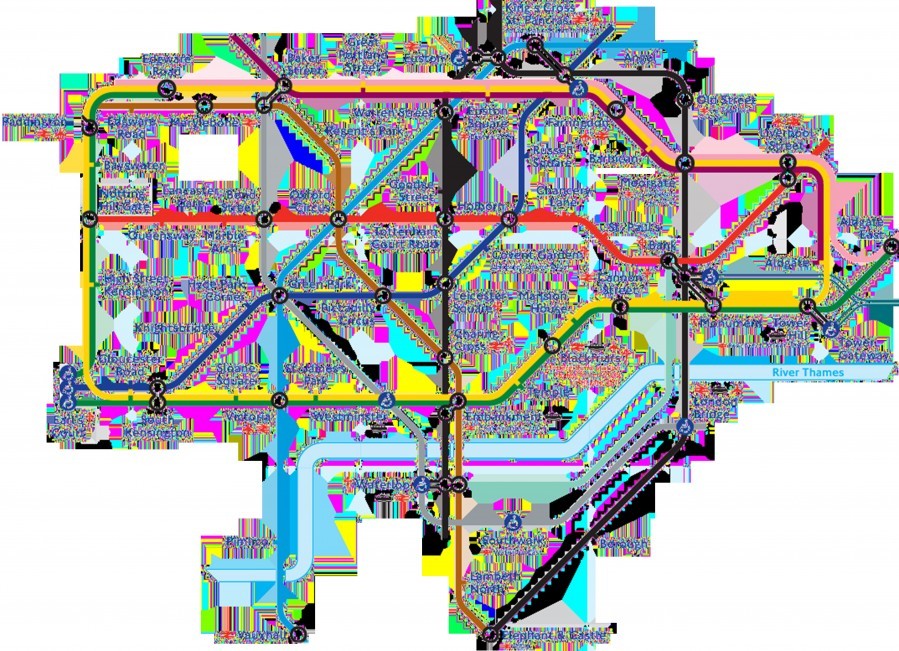 kew railway station london underground tube map by Shamudy Wall Art