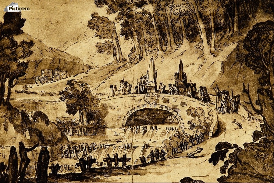 Paesaggio with figures by Francesco Zuccarelli Wall Art