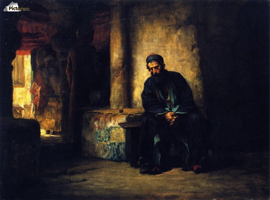 A man thinking by Frederick Arthur Bridgman Wall Art