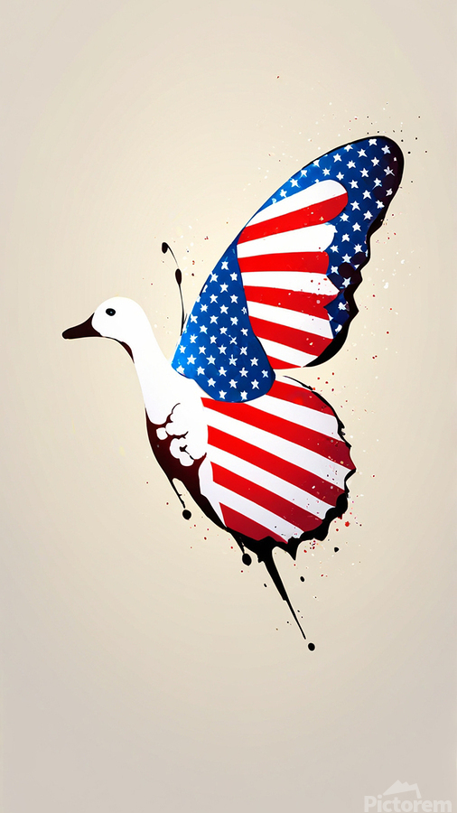 American flag butterfly gen goose by Lilly Newton Store Wall Art
