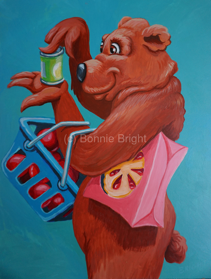 Hungry Bear by Bonnie Bright by Bonnie Bright Wall Art