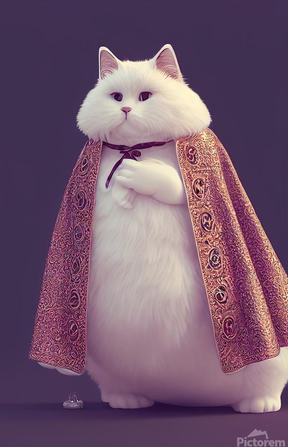 royal chubby cat by Neurosopher Wall Art