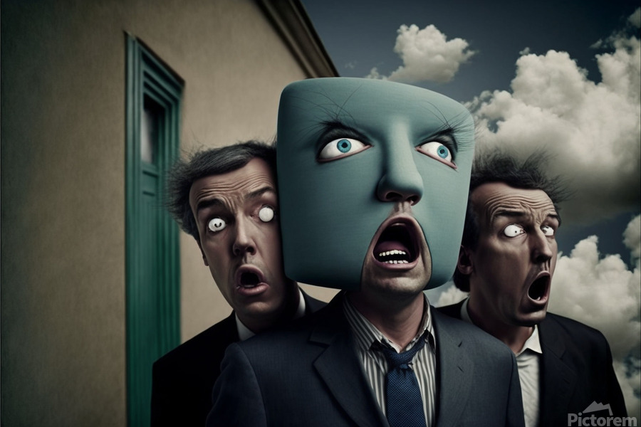 surreal box head by Neurosopher Wall Art