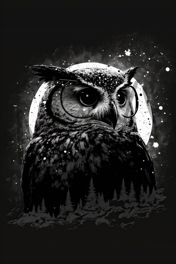 Moon Owl by Navi Heart Wall Art