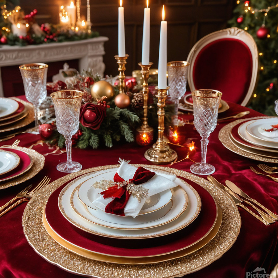 Festive Table Setting by khadija El brigui Wall Art