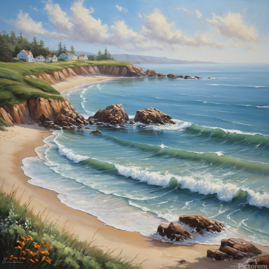 Calm Coastal Escape by khadija El brigui Wall Art