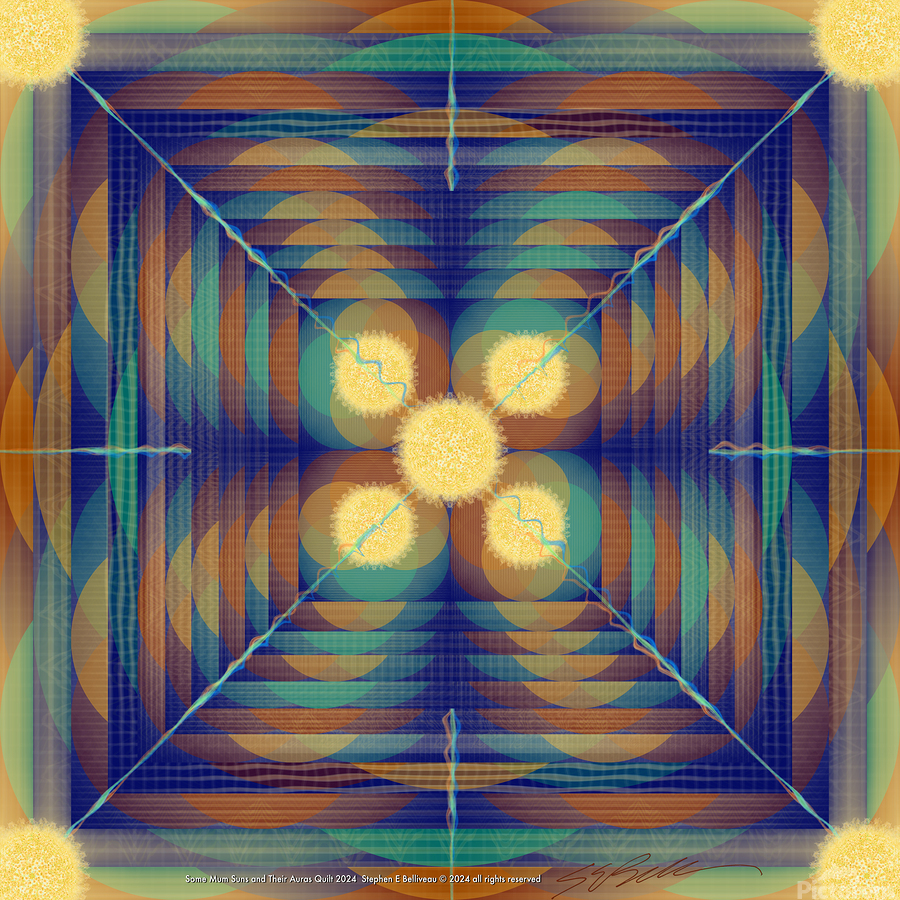 SOME MUM SUNS AND THEIR AURAS QUILT by Stephen Belliveau Wall Art