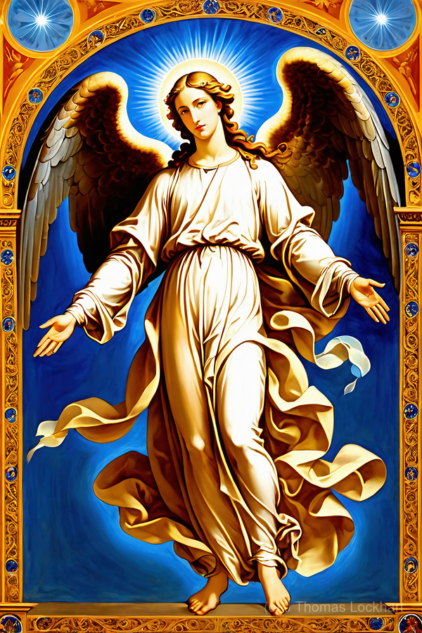 Archangel Gabriel Reimagined by J Thomas Lockhart Wall Art