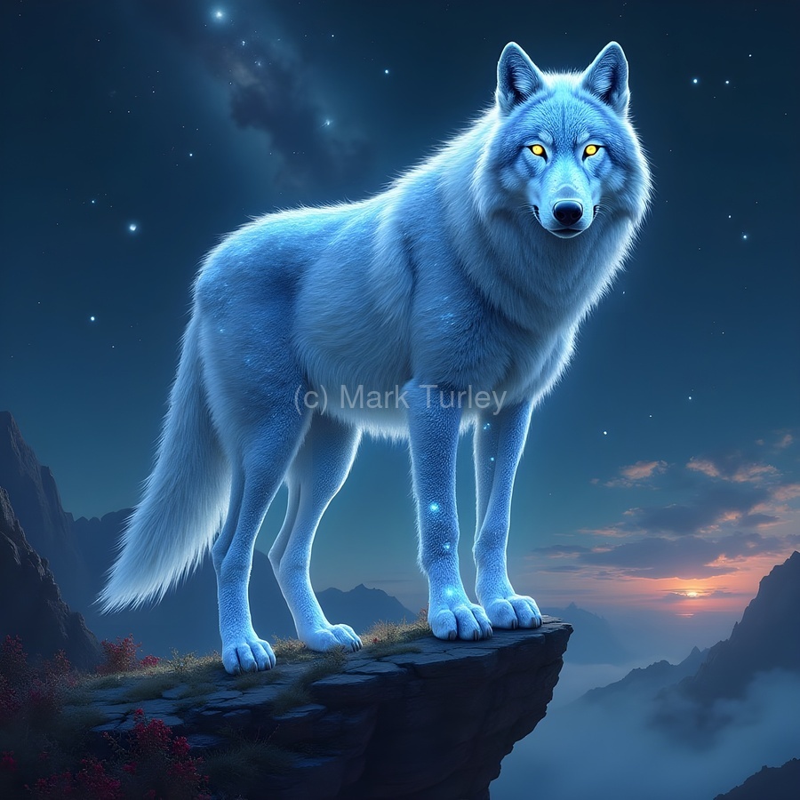 Bioluminescent Wolf by Mark Turley Wall Art