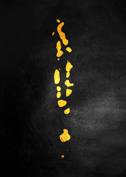 maldives gold map by ABConcepts Wall Art