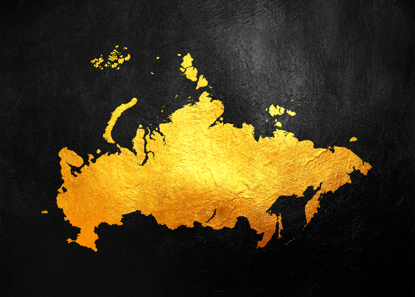 russia gold map by ABConcepts Wall Art
