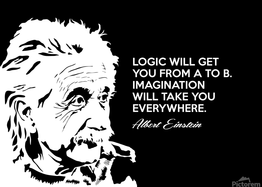 Albert Einstein logic white by ABConcepts Wall Art