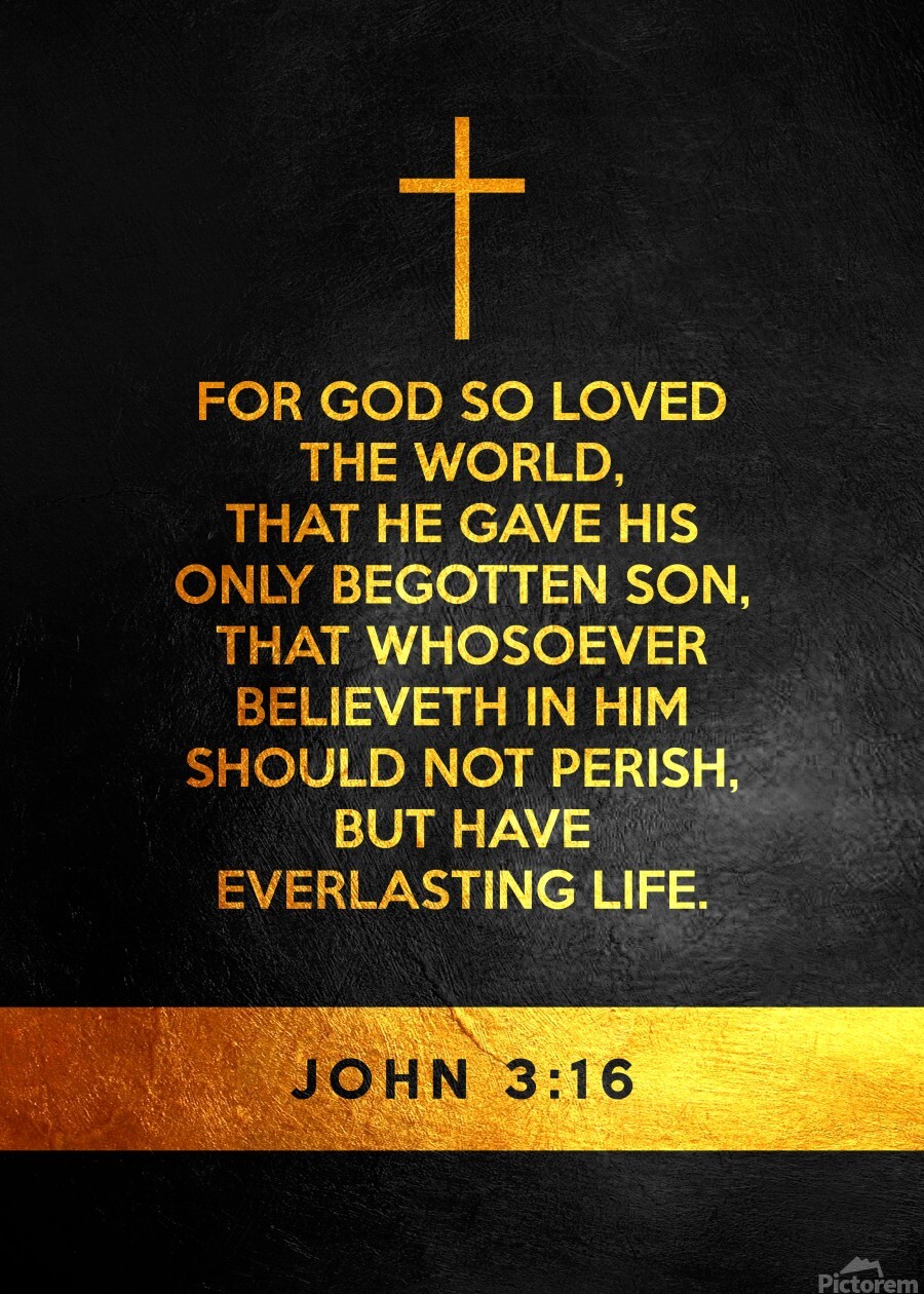 John 3:16 Bible Verse Wall Art by ABConcepts Wall Art