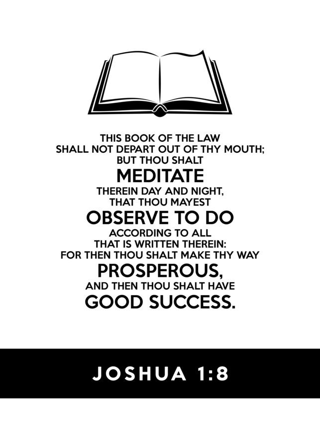 Joshua 1:8 Bible Verse Wall Art by ABConcepts Wall Art