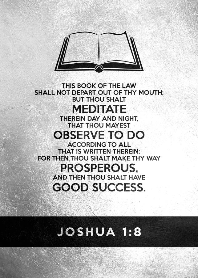 Joshua 1:8 Bible Verse Wall Art by ABConcepts Wall Art